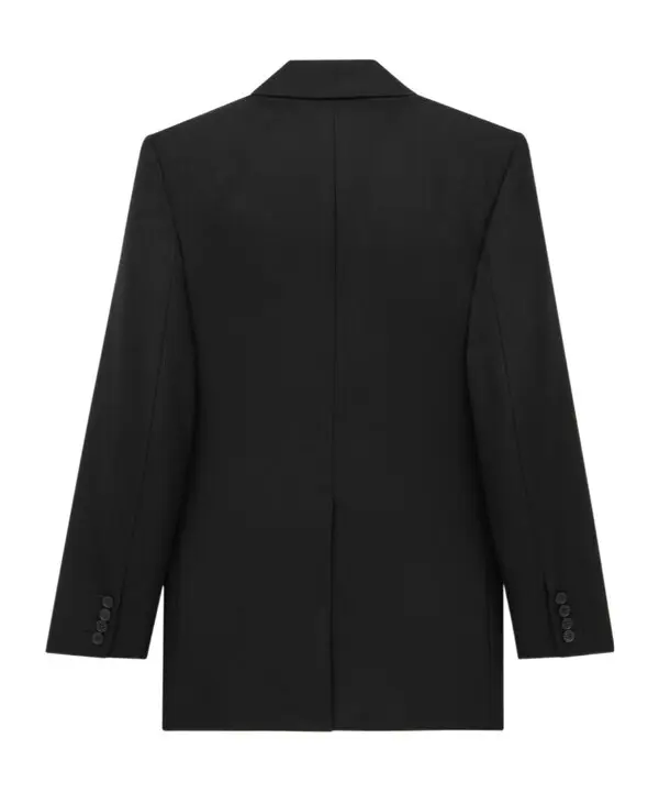 Saint Laurent Cassandre Double-breasted Cashmere Blazer - Black