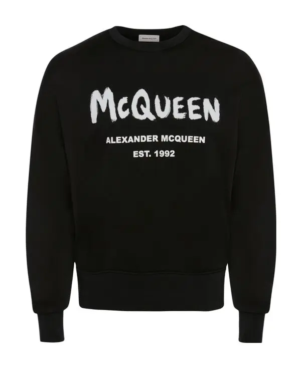 Alexander McQueen Graffiti Oversized Sweatshirt - Black