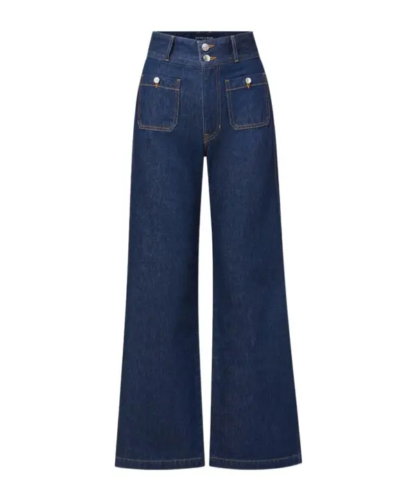 Veronica Beard Taylor High Rise Wide Leg Jeans