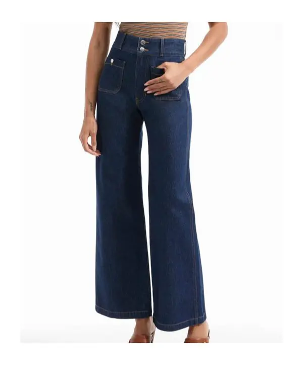 Veronica Beard Taylor High Rise Wide Leg Jeans