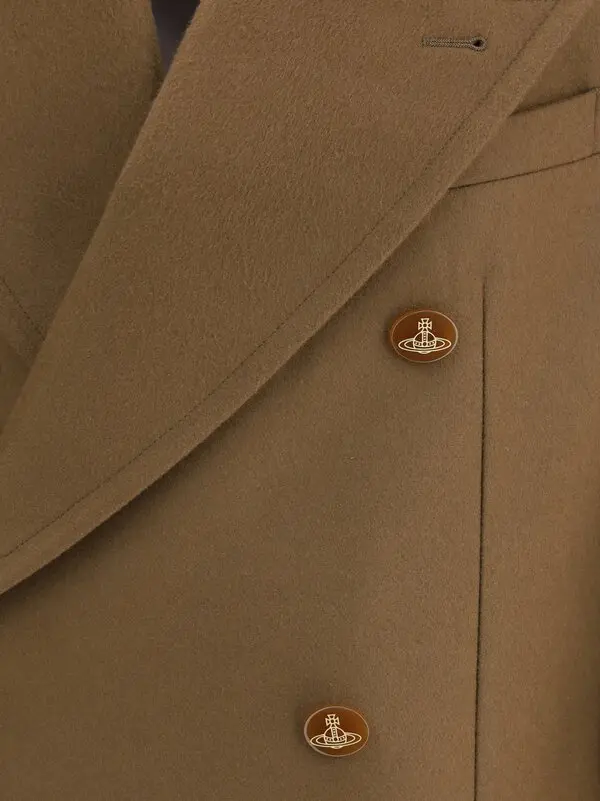 VIVIENNE WESTWOOD Double-breasted Wool Coat - Brown