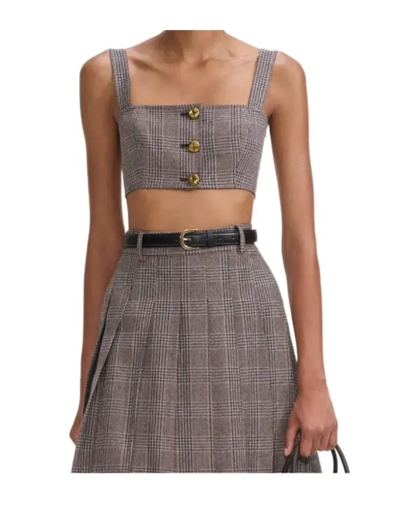 SELF-PORTRAIT Cropped Check Top