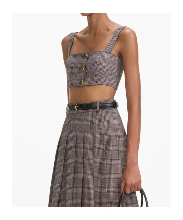 SELF-PORTRAIT Cropped Check Top