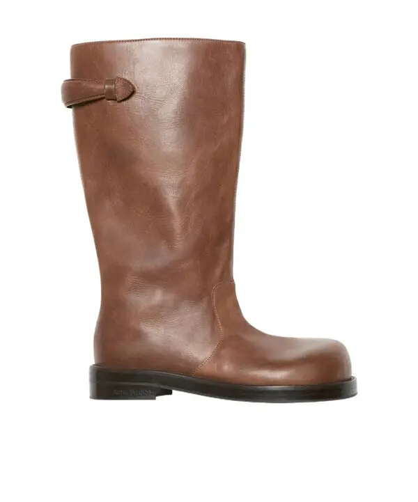 Acne Studios Strap Leather Boots - Dark Brown