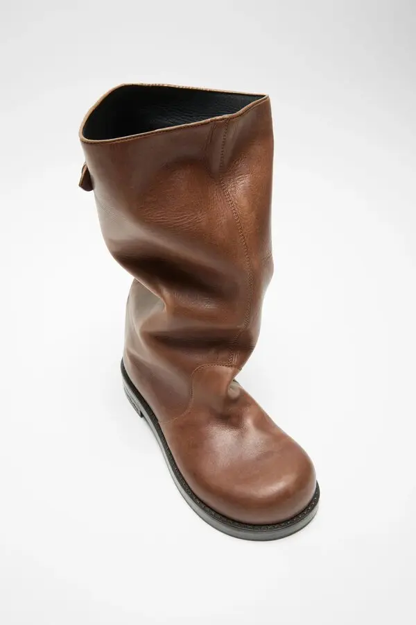 Acne Studios Calfskin Leather Tall Boots - Deep Brown