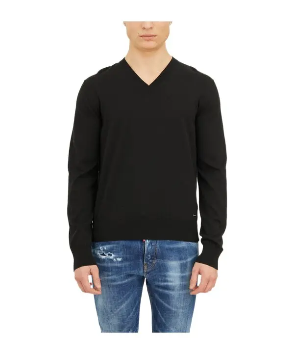 Dsquared2 V-neck Knitted Jumper With Logo Detail