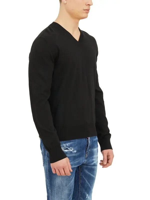 Dsquared2 V-neck Knitted Jumper With Logo Detail