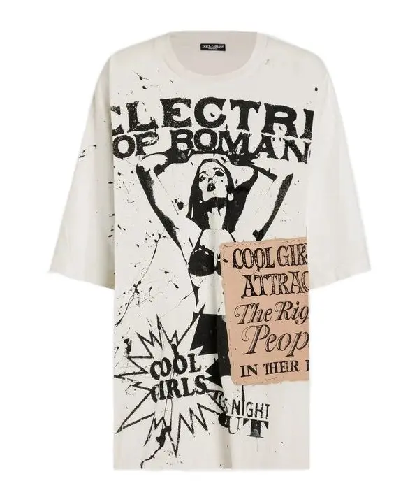 Dolce & Gabbana Oversized Printed Jersey T-shirt - Multicolour