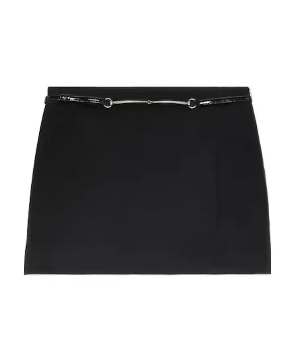 Gucci Horsebit Detail Front Slit Mini Skirt