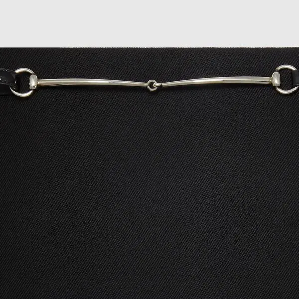 Gucci Horsebit Detail Front Slit Mini Skirt