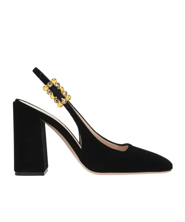 GIANVITO ROSSI Square Toe Slingback High Heels
