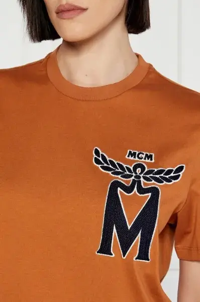 Mcm Logo Embroidered Crewneck T-shirt