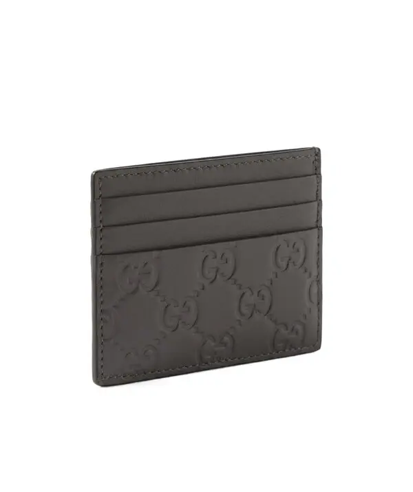 Gucci Gg Emblem Card Case - Grey
