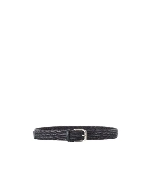 ORTIGNI Braided Leather Belt - Black