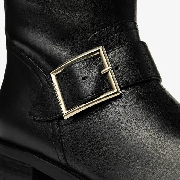 JIMMY CHOO Biker Leather Ankle Boots - Black