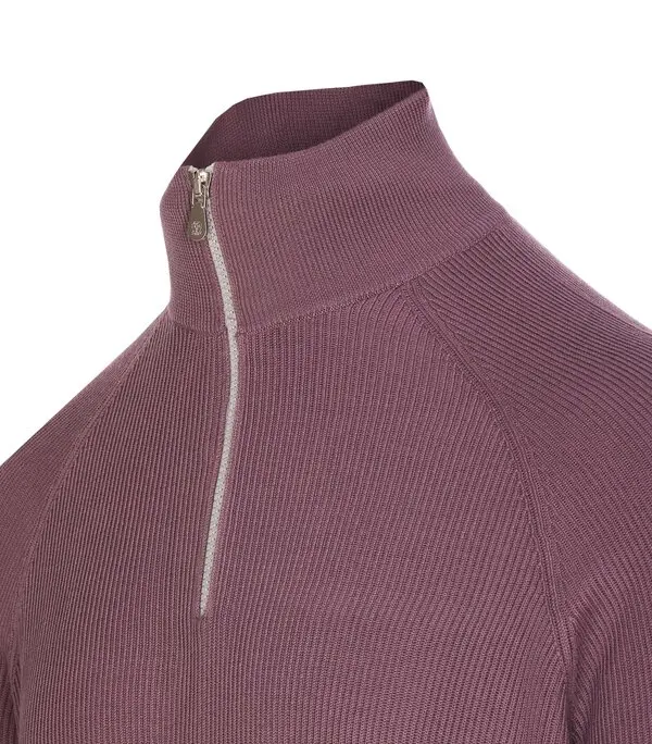 Brunello Cucinelli High Neck Knitted Jumper With Half-zippered Front - Gray