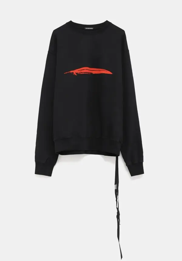 ANN DEMEULEMEESTER Feather-printed Crewneck Sweatshirt