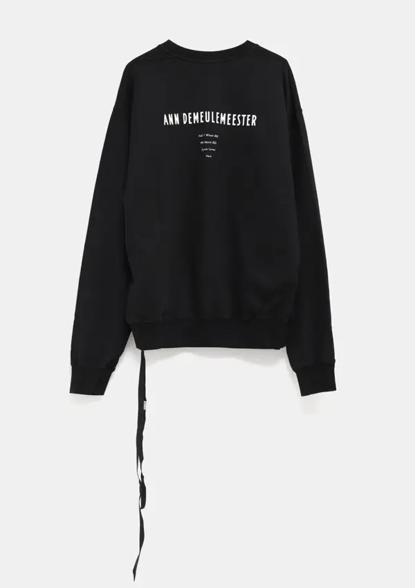ANN DEMEULEMEESTER Feather-printed Crewneck Sweatshirt