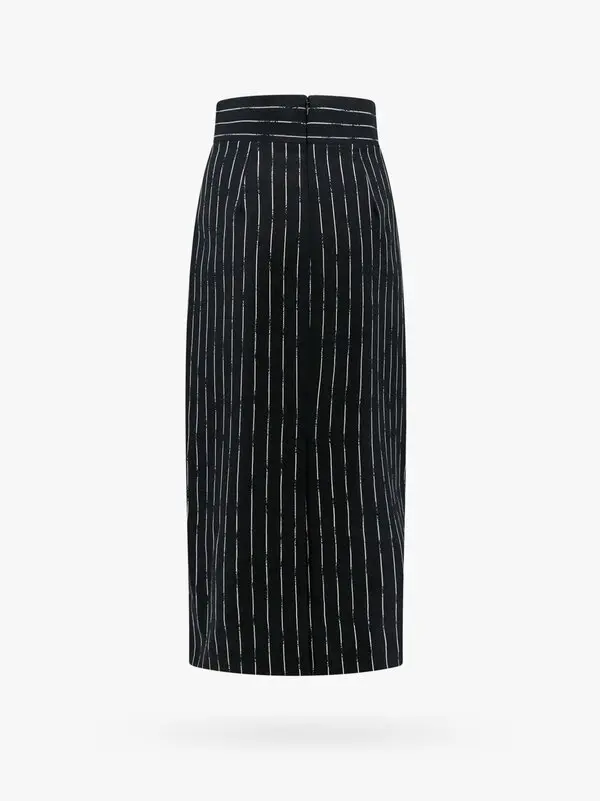 Alexander McQueen Striped High-waist Midi Skirt