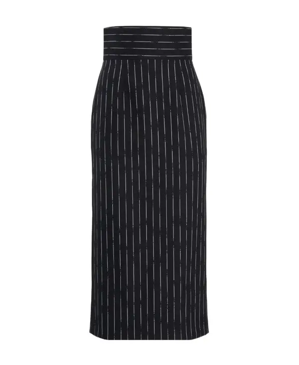 Alexander McQueen Striped High-waist Midi Skirt - No