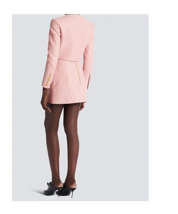 Balmain Buttoned Mini Leather Skirt - Pink
