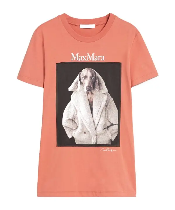 Max Mara Valido Graphic-print Cotton T-shirt - Pink