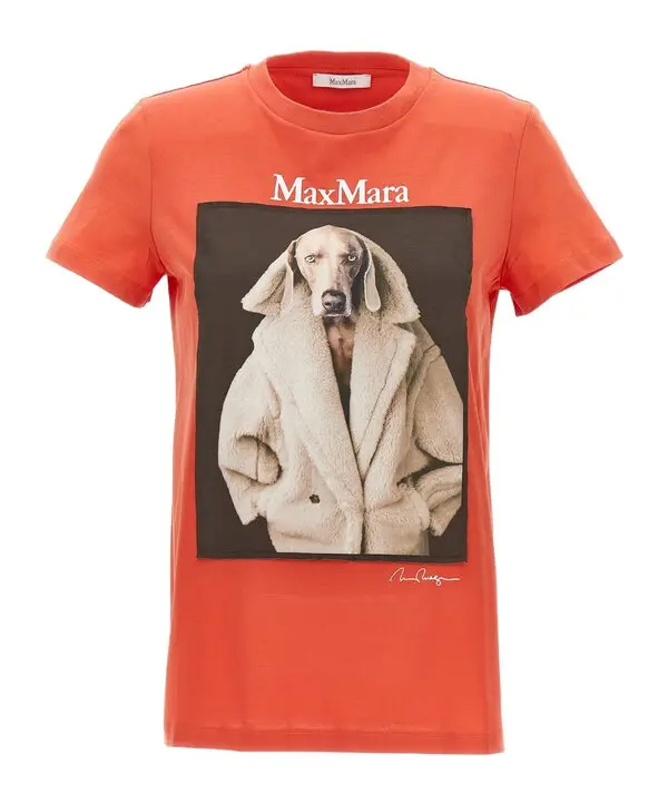 Max Mara Valido Graphic-print Cotton T-shirt - Red