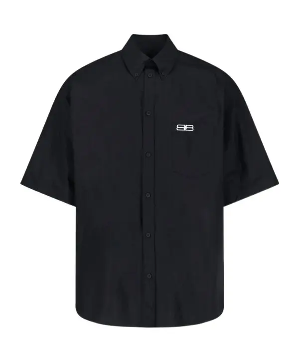 Balenciaga Bb Logo Embroidered Oversized Shirt