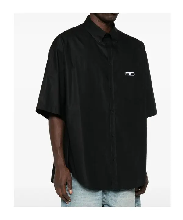 Balenciaga Bb Logo Embroidered Oversized Shirt