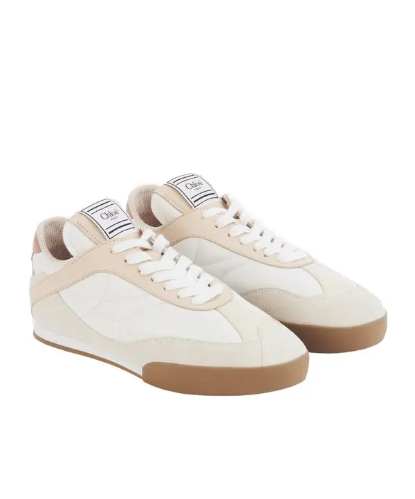 Chloé Lace-up Sneakers With Logo Detailing - Tender Peach Color