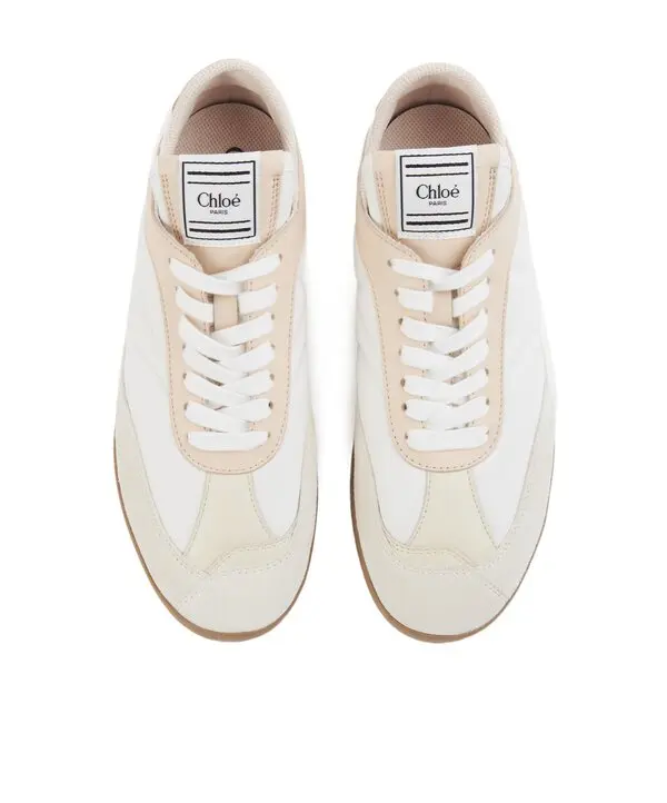 Chloé Lace-up Sneakers With Logo Detailing - Tender Peach Color