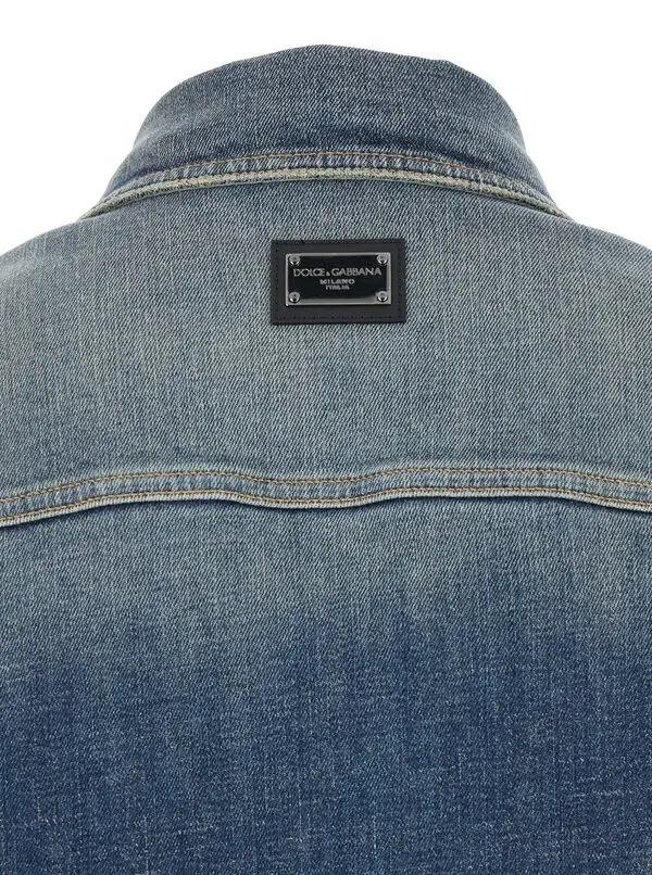 Dolce & Gabbana Long Sleeve Collared Denim Jacket - No