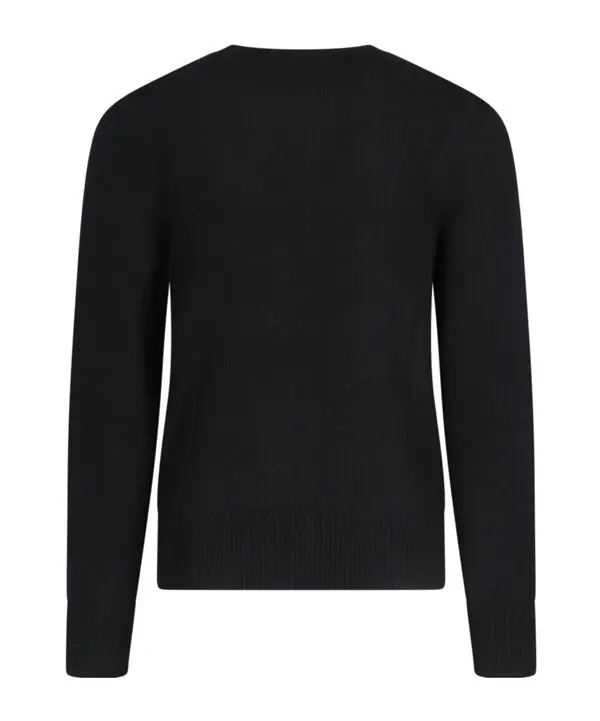 Burberry Crewneck Jumper With Intarsia Knit - Black