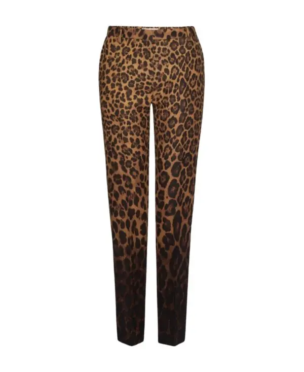 Valentino Garavani Leopard-print High Waist Pants - Black