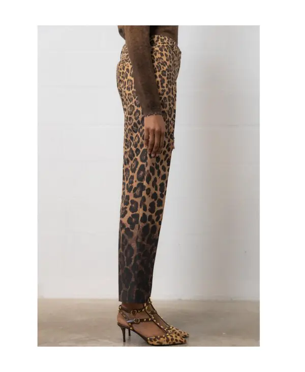 Valentino Garavani Leopard Print High Waist Pants