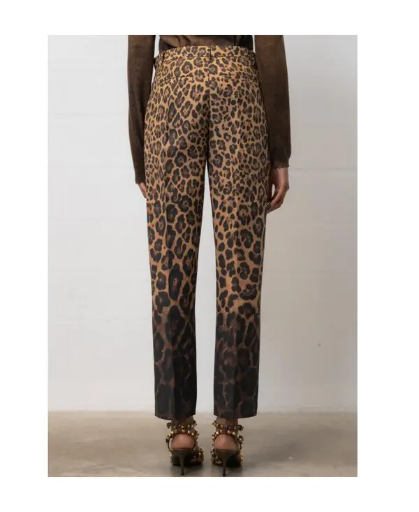 Valentino Garavani Leopard Print High Waist Pants