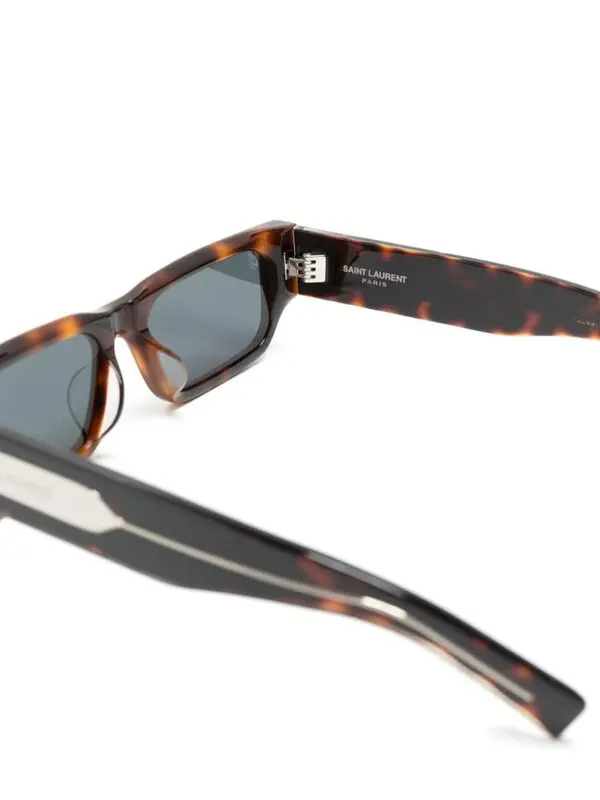 Saint Laurent Tortoiseshell Rectangle Sunglasses - Blue