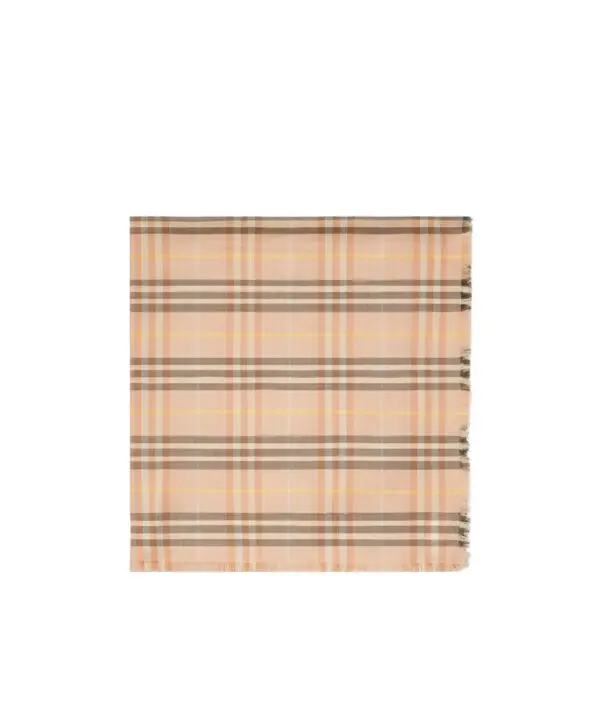 Burberry Checked Frayed Edge Scarf