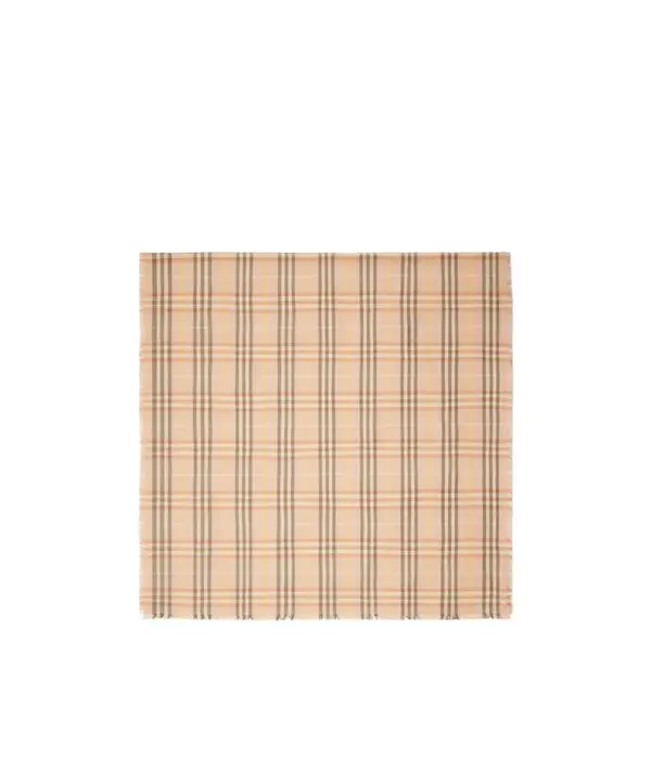 Burberry Checked Frayed Edge Scarf