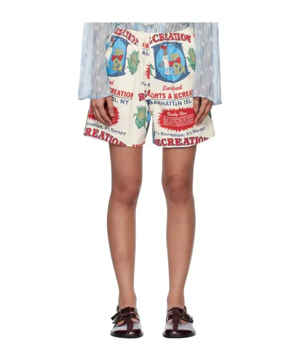 BODE Printed Elastic Waist Shorts