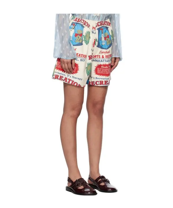 BODE Printed Elastic Waist Shorts