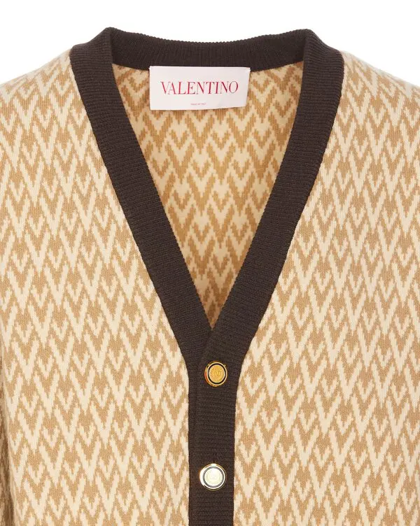 Valentino Garavani Jacquard Pattern V-neck Cardigan - No