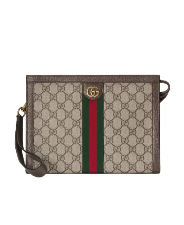 Gucci Ophidia Web Wristlet Bag - Beige/ebony