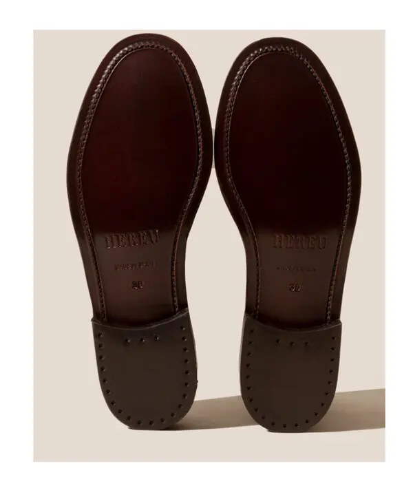 Hereu Patent Leather Loafers With Adjustable Buckle - Cocoa