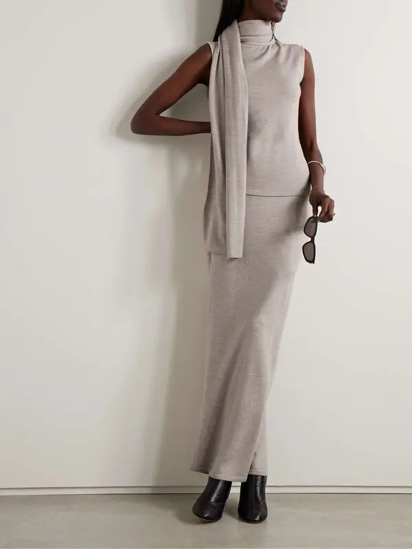 Magda Butrym Sleeveless Knitted Top With Scarf Detail