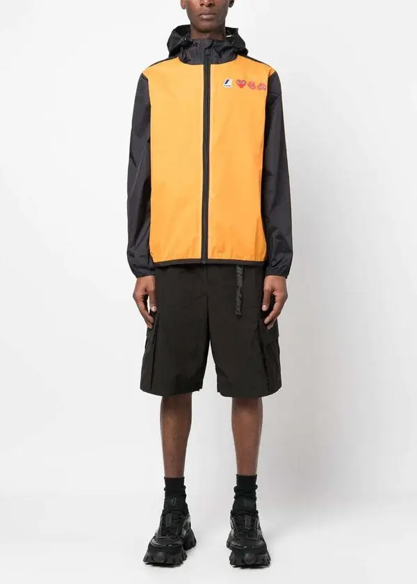 Play Comme Des Garcon Comme Des Garçons Play K-way Colorblock Zip-up Hooded Jacket - Yellow