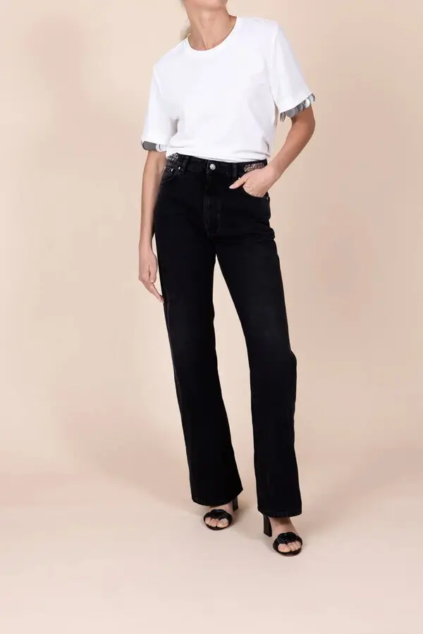 Rabanne Embellished Crepe T-shirt