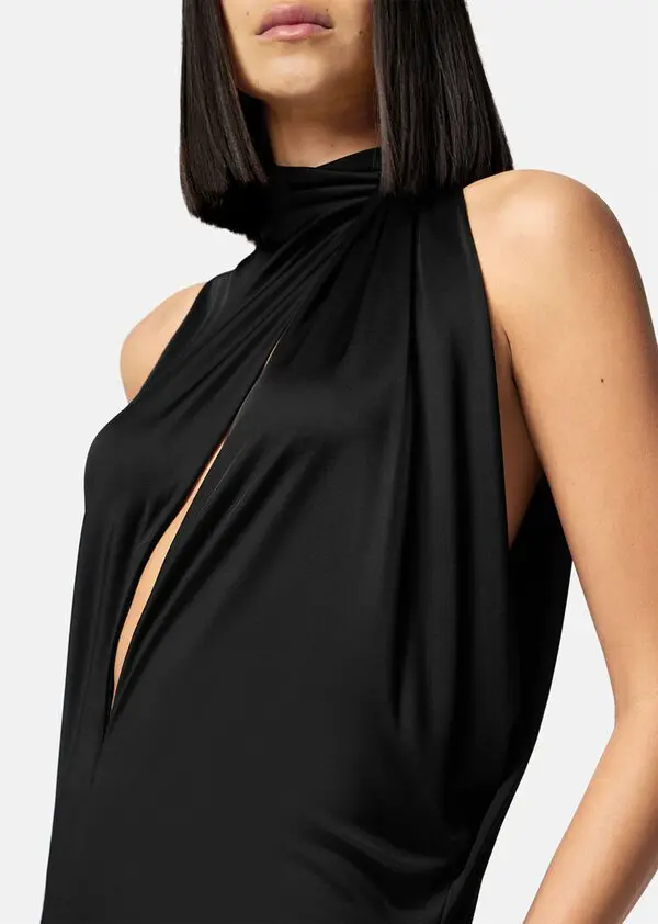 Versace Halterneck Sleeveless Midi Dress