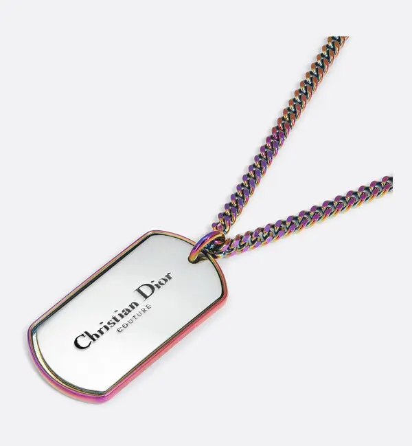 Dior Cd Couture Plate Pendant Necklace