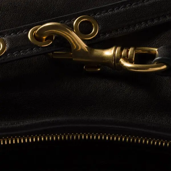 Miu Miu Nappa Leather Bag With Vintage Gold Hardware - Black